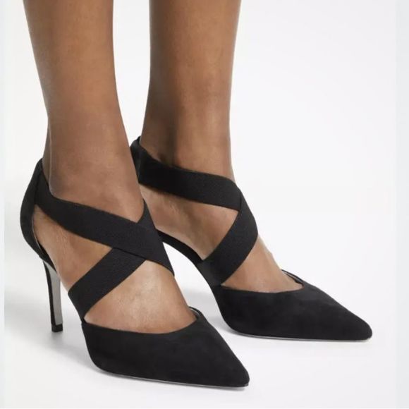 Boden | Shoes | Boden Leather Black Cross Strap Arabella Heels | Poshmark